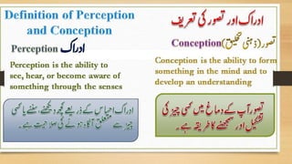 English and Urdu ppt on difference Perception and Conception | PPT