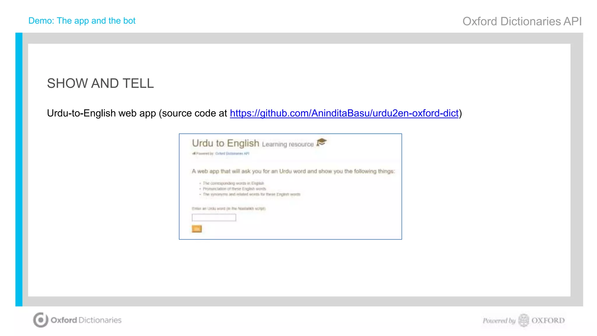 Urdu with the Oxford Dictionaries API | PPT