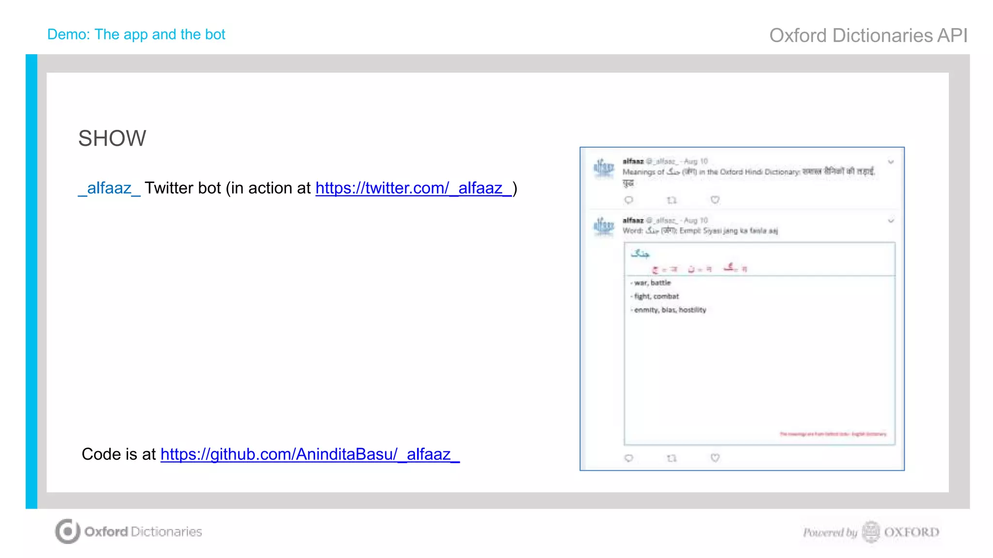 Urdu with the Oxford Dictionaries API | PPT