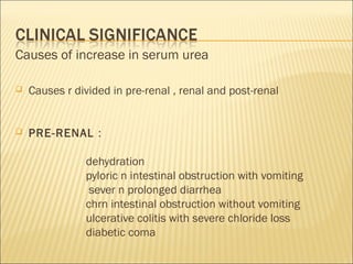 Urea creatinine | PPT