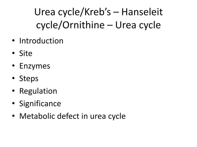 Urea cycle | PPT