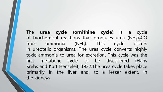 Urea cycle | PPTX