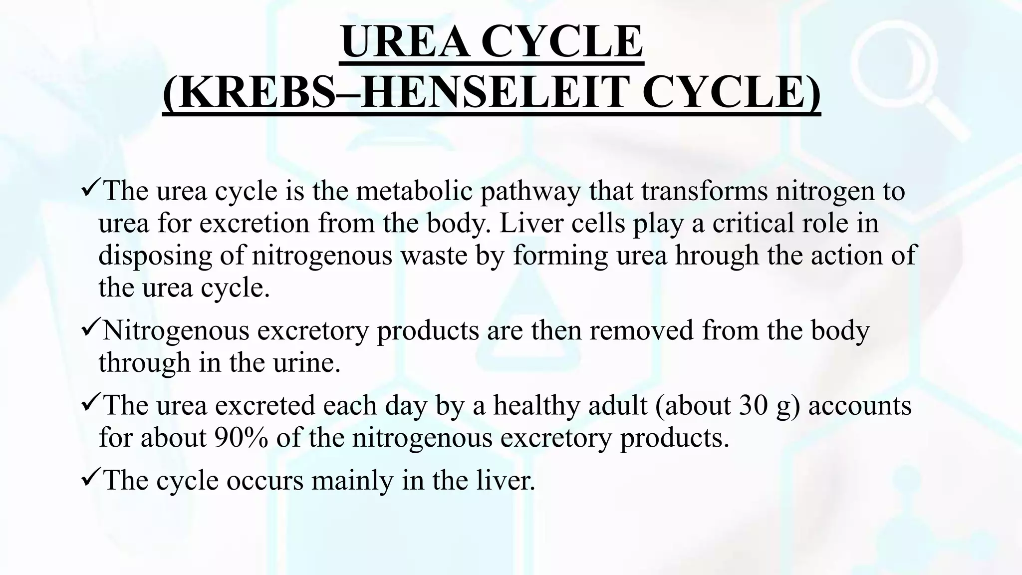 UREA CYCLE AND UREA CYCLE DISORDERS | PPTX