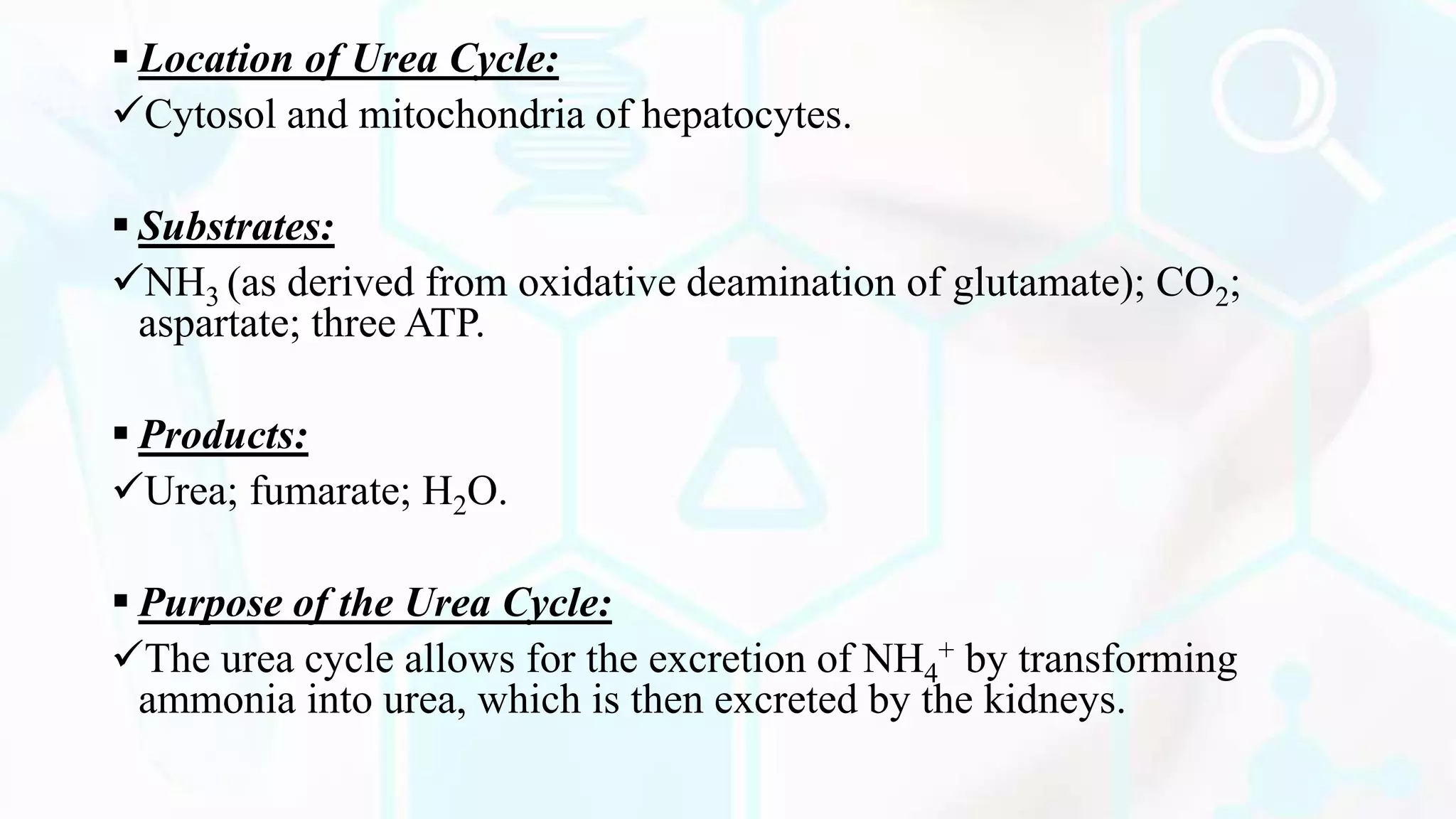 UREA CYCLE AND UREA CYCLE DISORDERS | PPTX