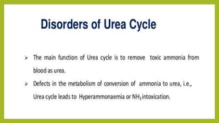 Urea cycle and disorder | PPTX