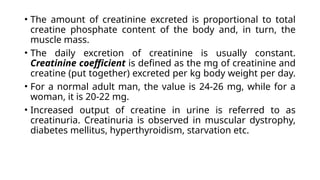 Urea cycle and creatinine cycle in protein synthesis | PPTX