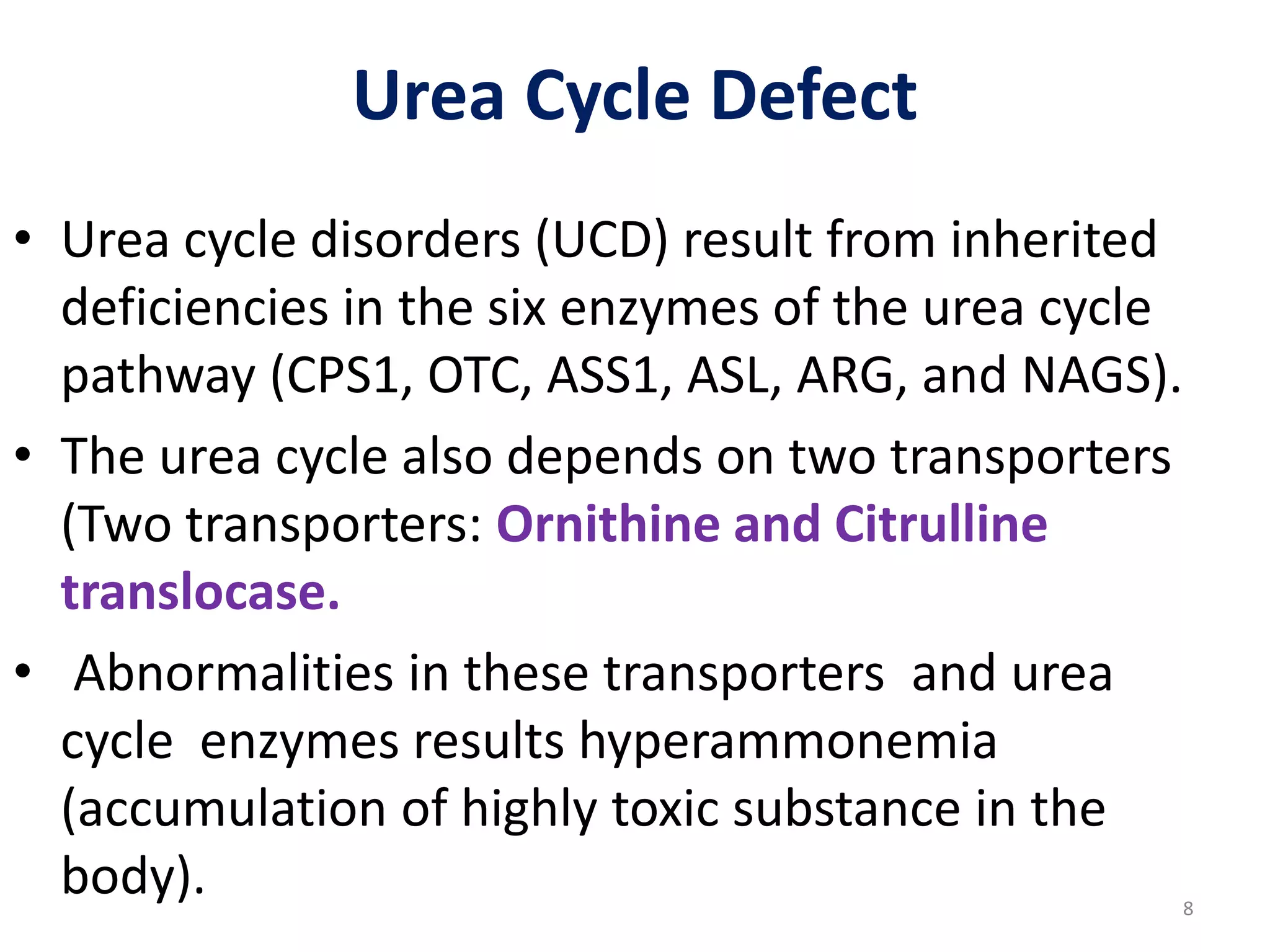 Urea cycle defect hyperammonemia | PPTX