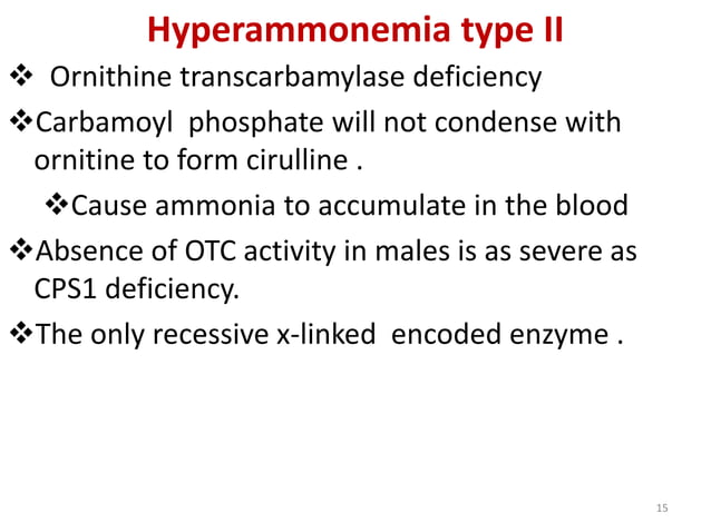 Urea cycle defect hyperammonemia | PPTX | Blood Disorders | Diseases ...