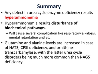 Urea cycle defect hyperammonemia | PPTX
