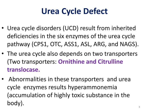Urea cycle defect hyperammonemia | PPTX | Blood Disorders | Diseases ...