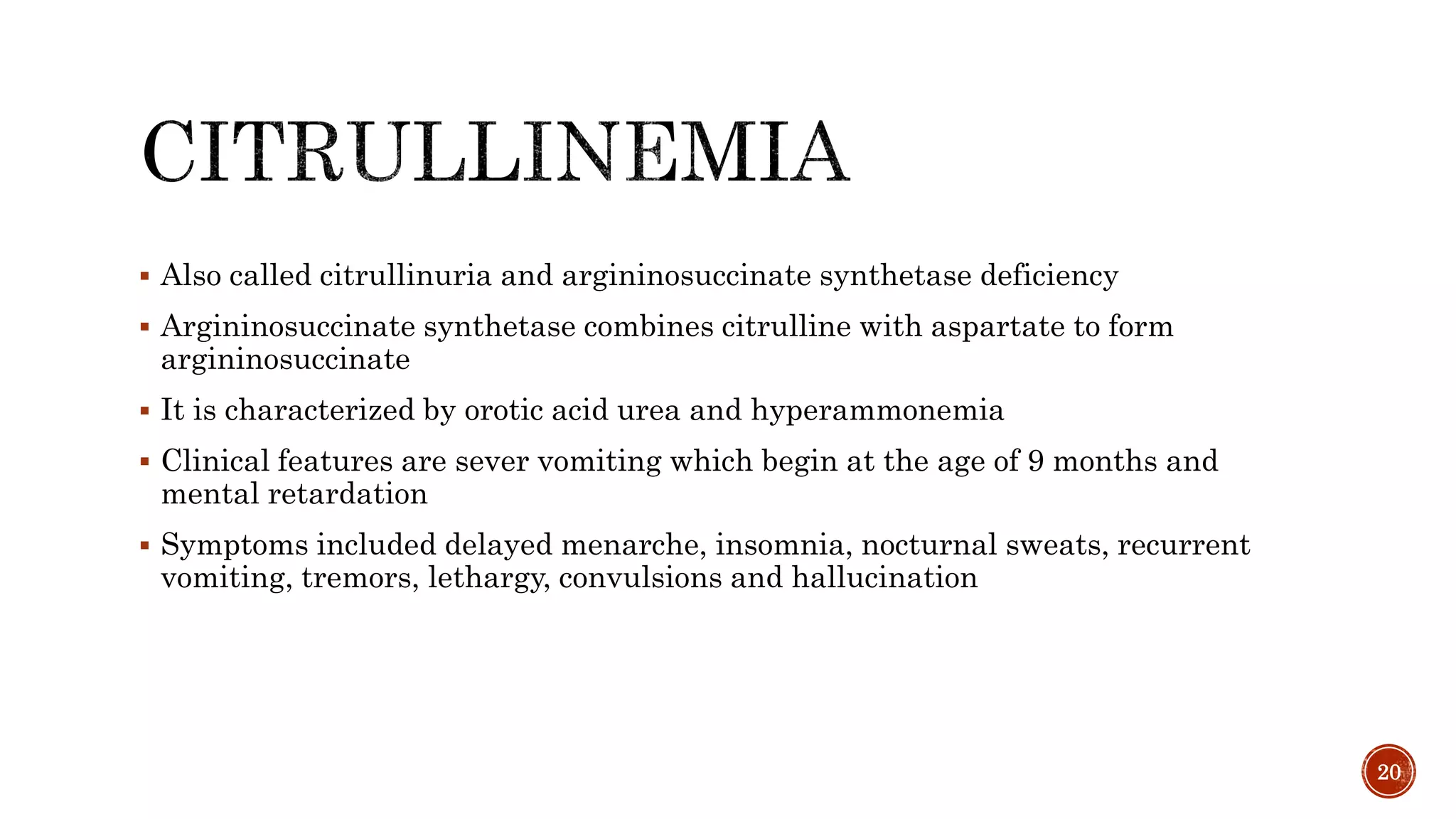 Urea cycle disorder | PPTX