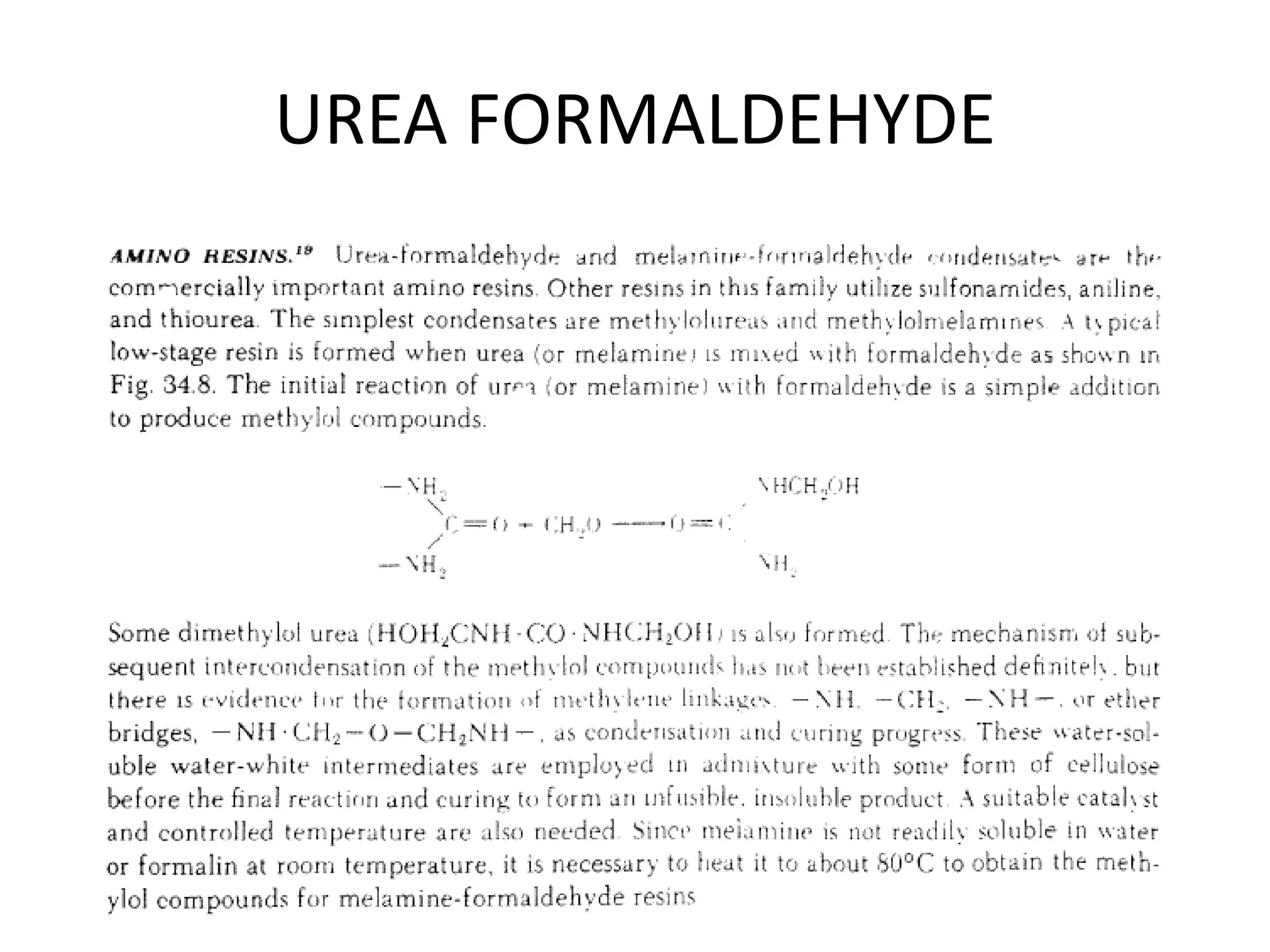 Urea formaldehyde.. | PPT