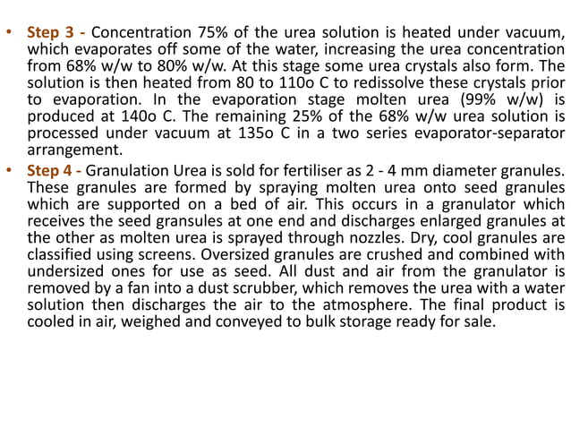 Urea manufacturing process | PPTX | Chemistry | Science