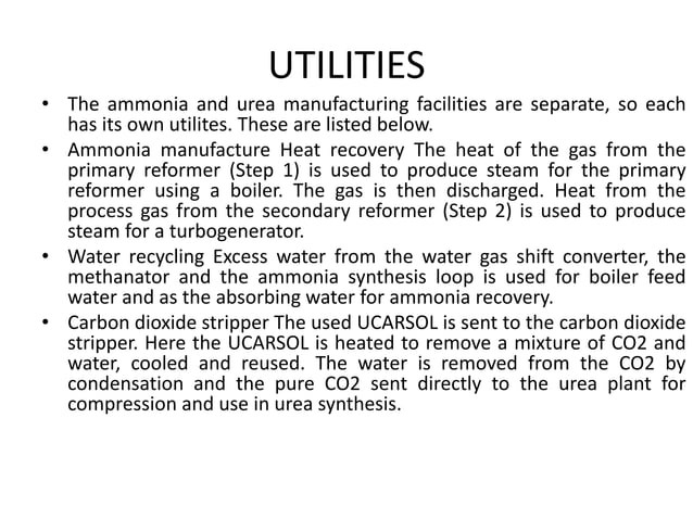 Urea manufacturing process | PPTX | Chemistry | Science