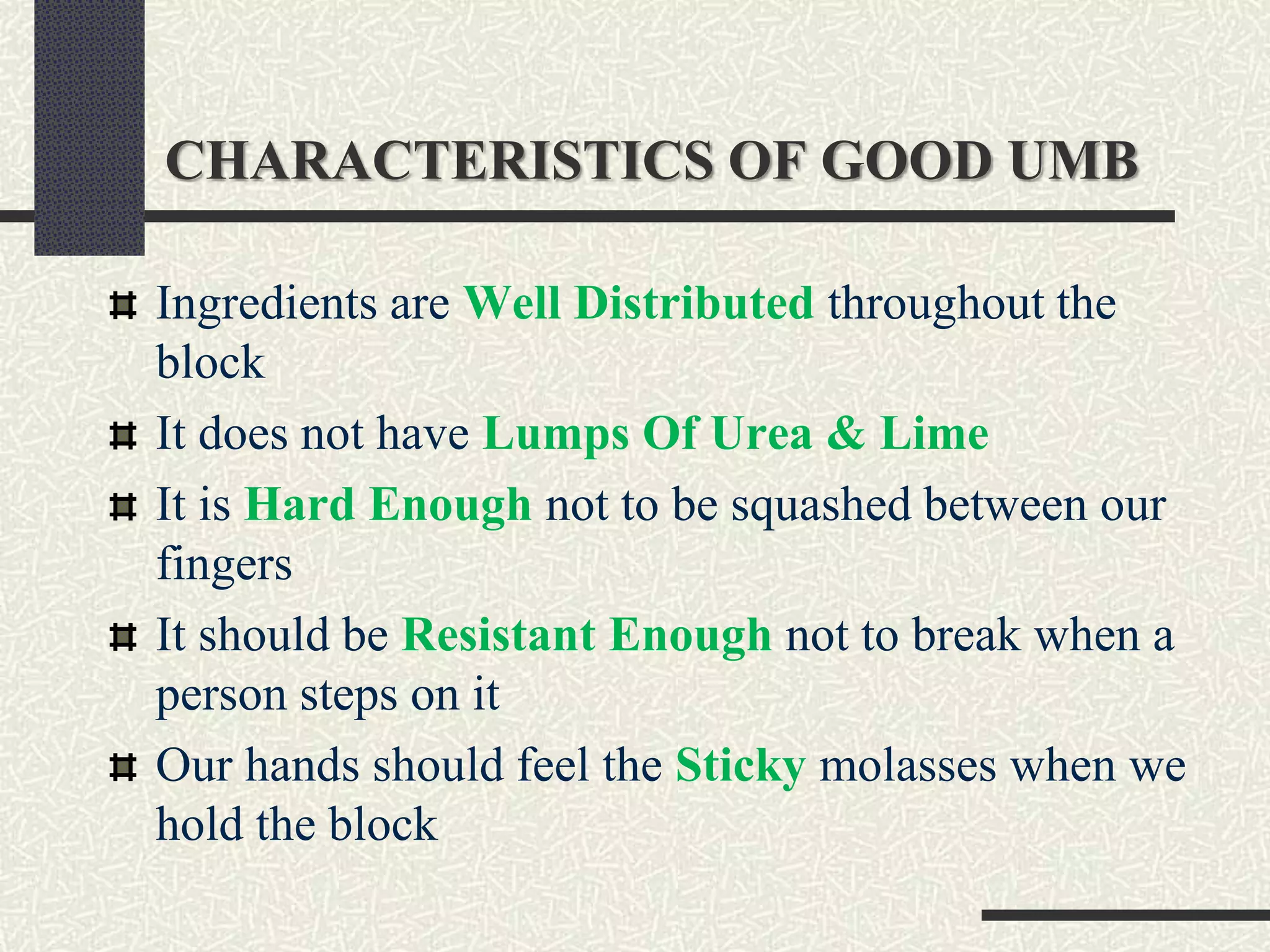Urea molasses block | PPTX