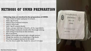 Urea Molasses Mineral Block (UMMB)/Urea Molasses Mineral Block (UMMB) | PDF