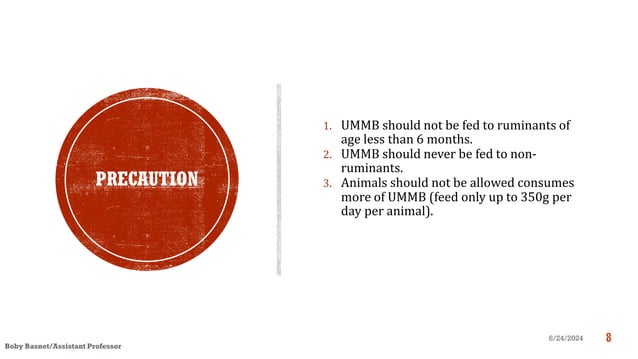 Urea Molasses Mineral Block (UMMB)/Urea Molasses Mineral Block (UMMB) | PDF