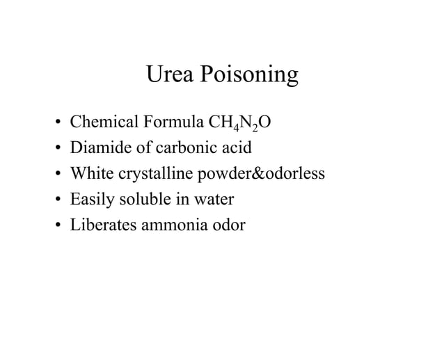 Urea poisoning | PDF | Chemistry | Science