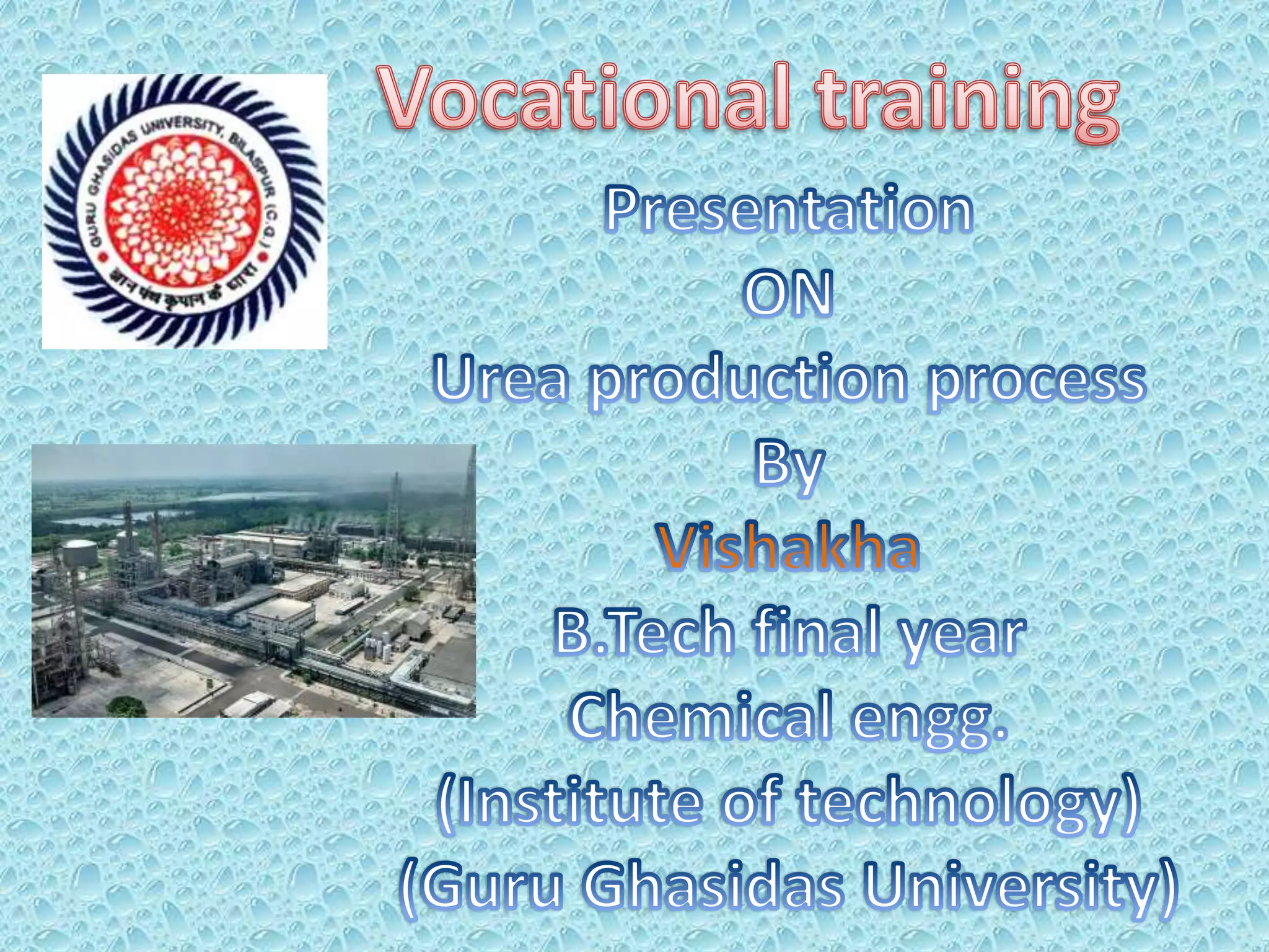 Urea production process | PPTX