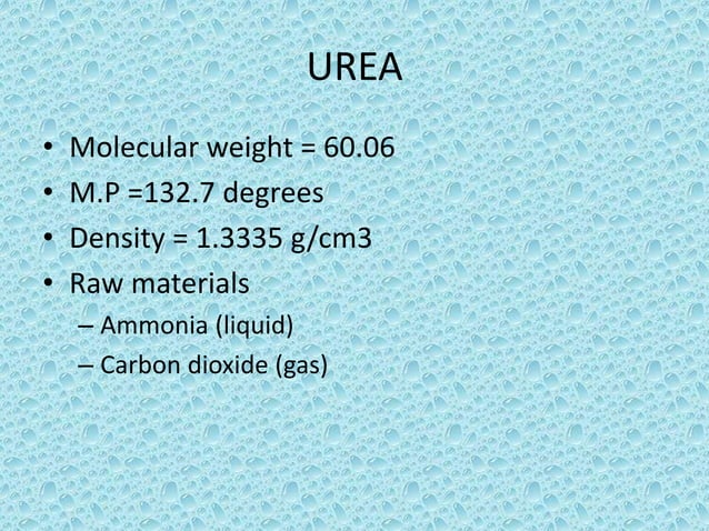 Urea production process | PPTX