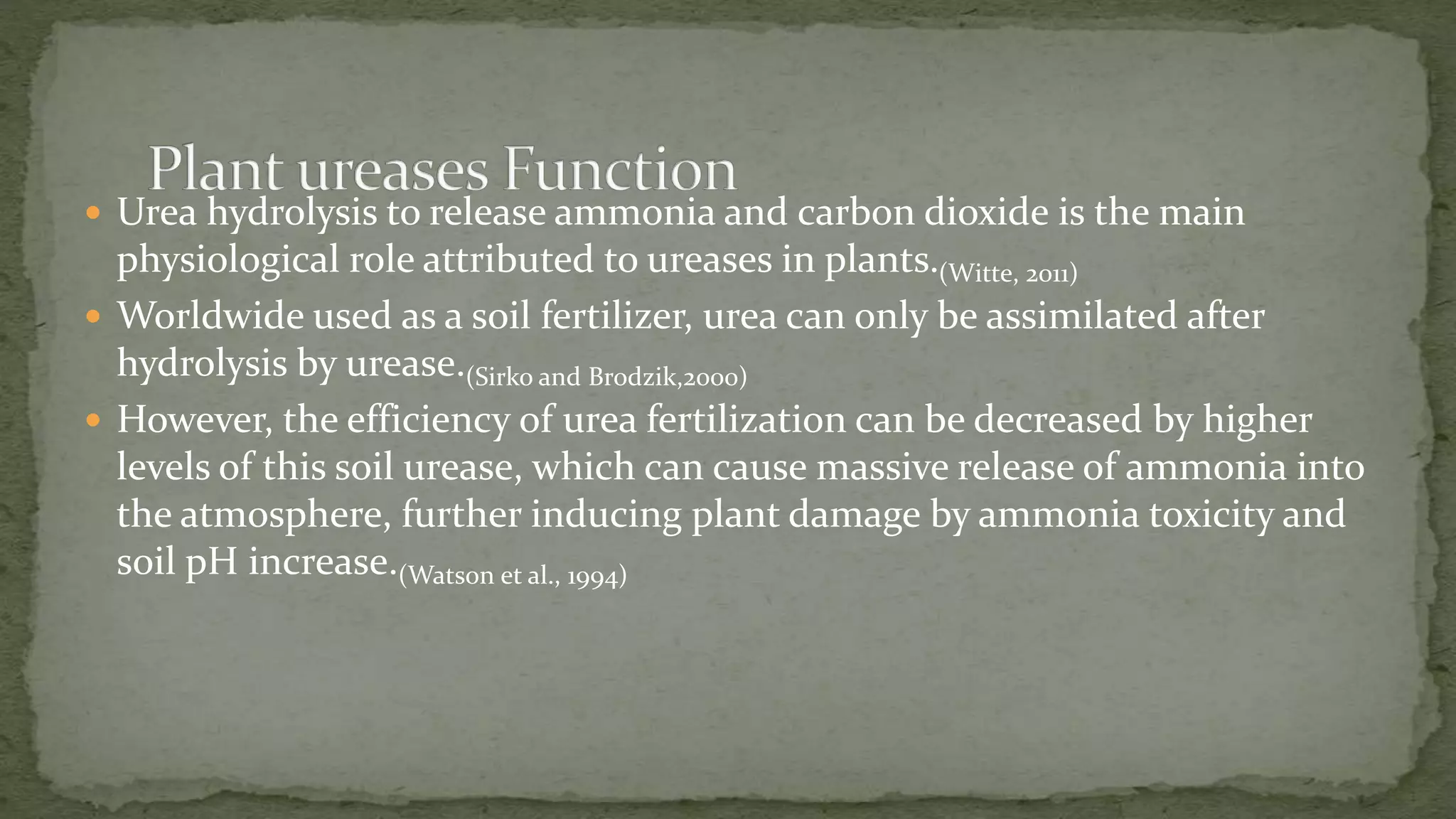 Urease enzyme and its catalytic cycle | PPTX