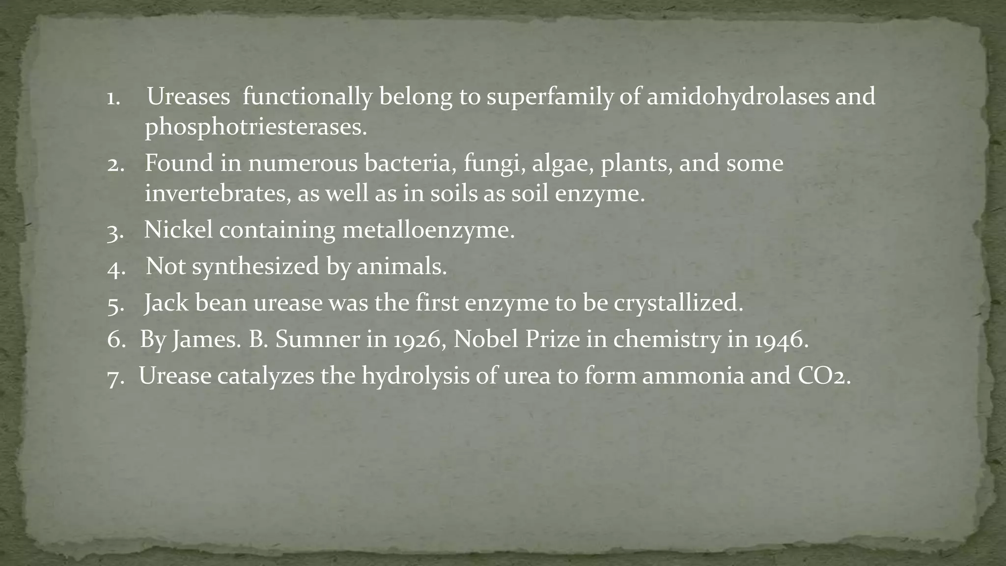 Urease enzyme and its catalytic cycle | PPTX