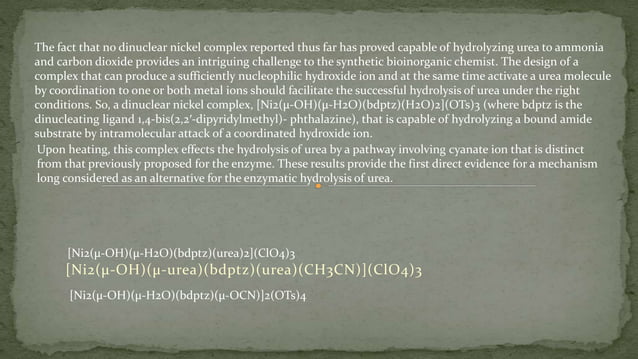 Urease enzyme and its catalytic cycle | PPTX