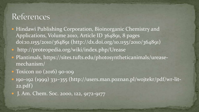 Urease enzyme and its catalytic cycle | PPTX
