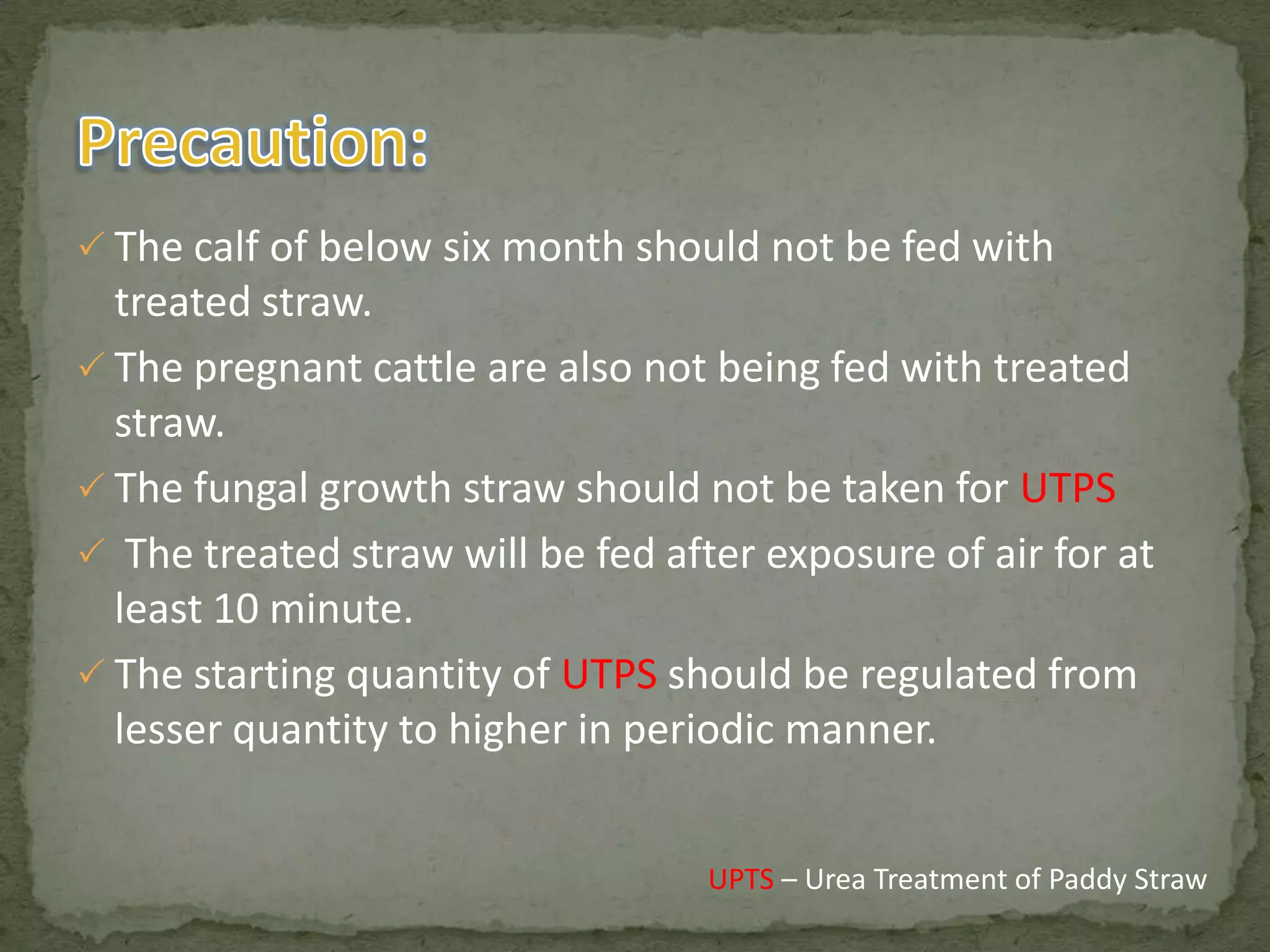 Urea treatment of straw | PPTX
