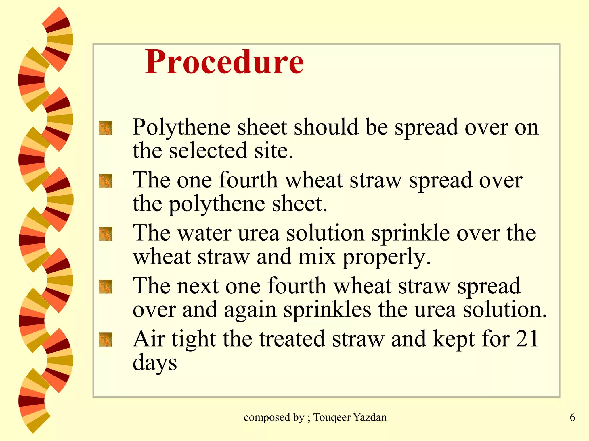 Urea treatment of straw | PPTX