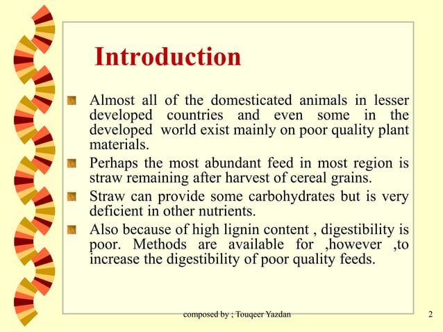 Urea treatment of straw | PPTX