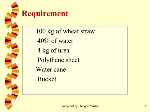 Urea treatment of straw | PPTX