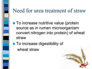 Urea treatment of wheat straw | PPTX
