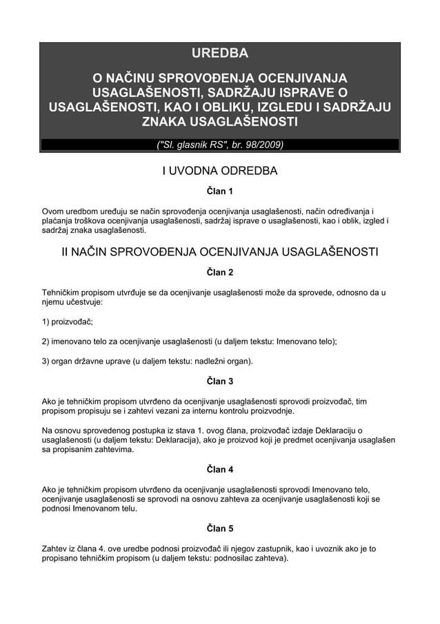 Uredba o nacinu sprovodjenja ocenjivanja usaglasenosti.pdf