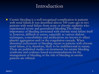 Uremic Bleeding | PPT
