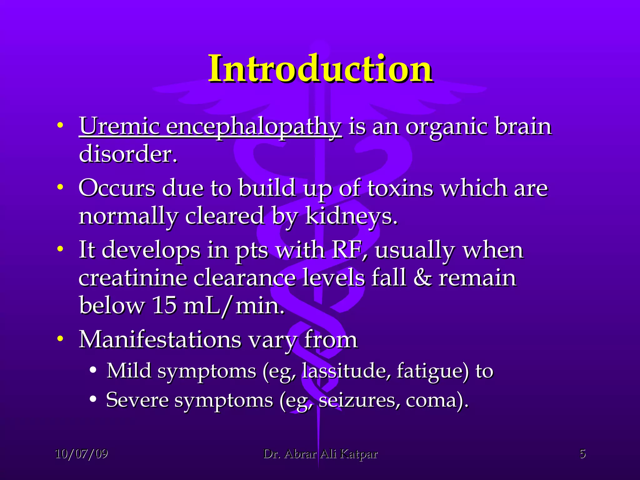 Uremic Encephalopathy | PPT
