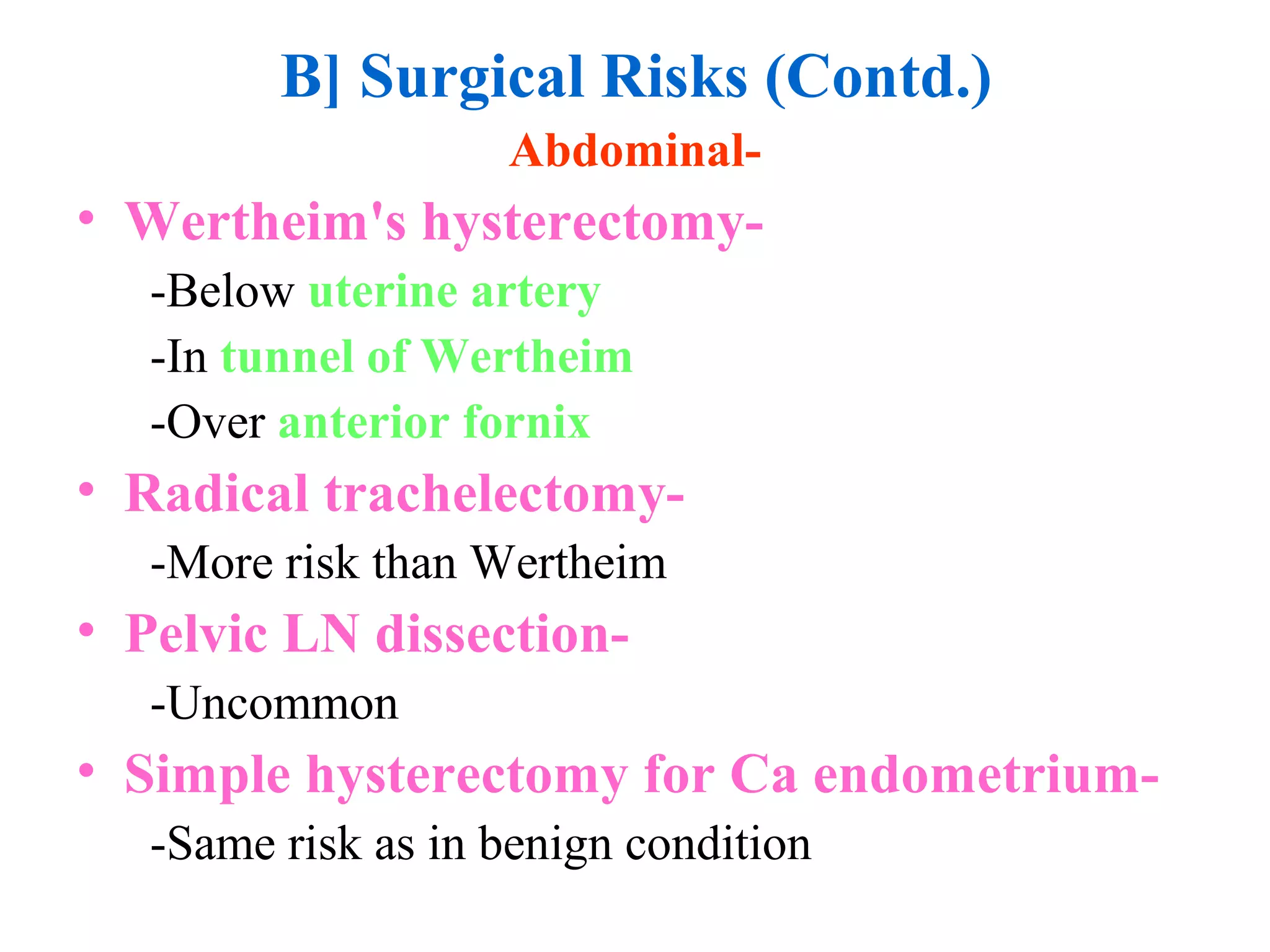 Ureteric Injury at Gynaecological Surgery | PPT