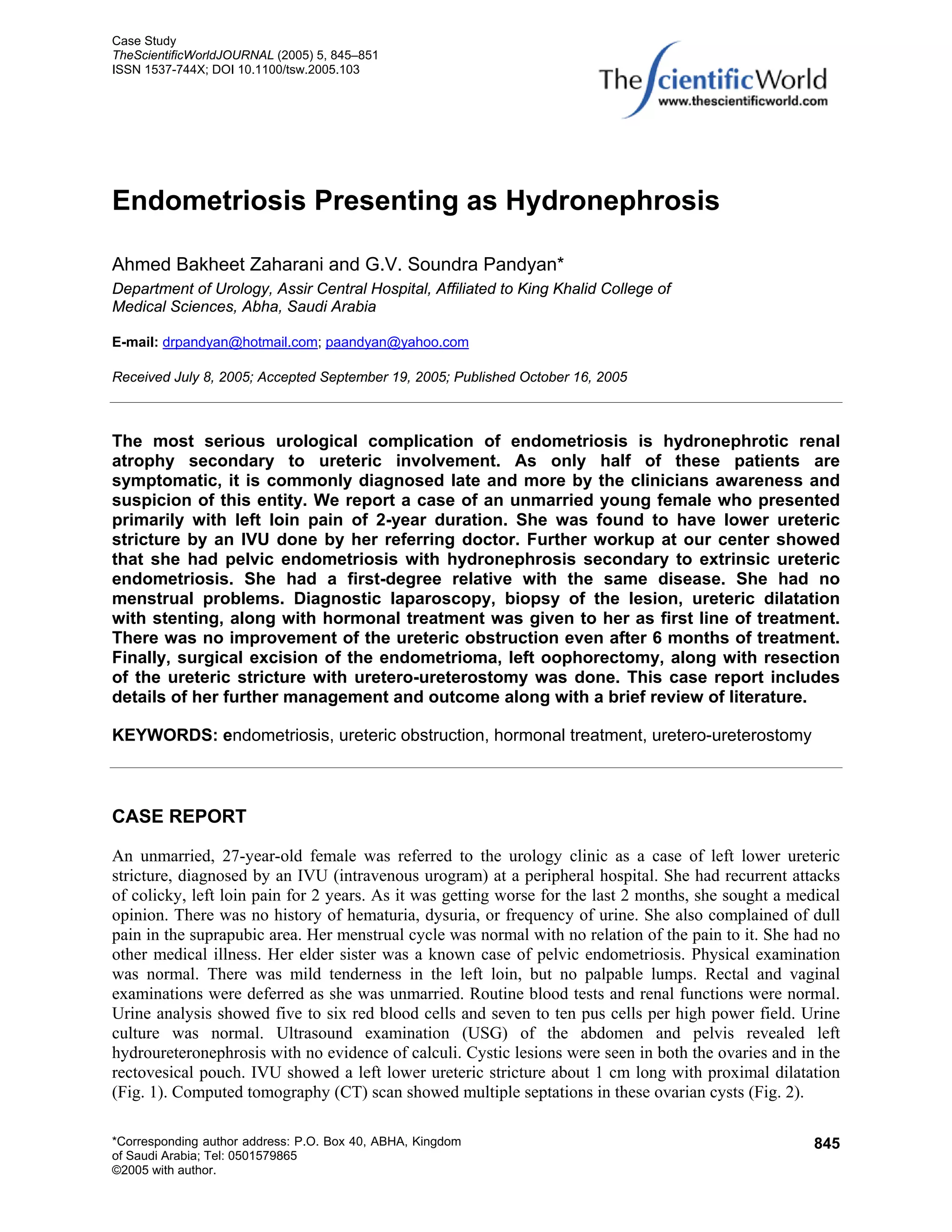 Ureteric endometriosis | PDF