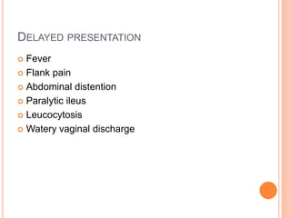 Ureteric injury during gynaecological surgery | PPTX