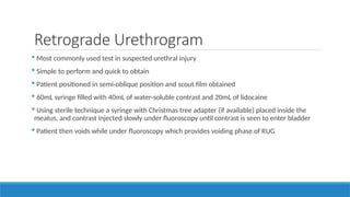 Urethral Injuries Introduction diagnosis | PPTX