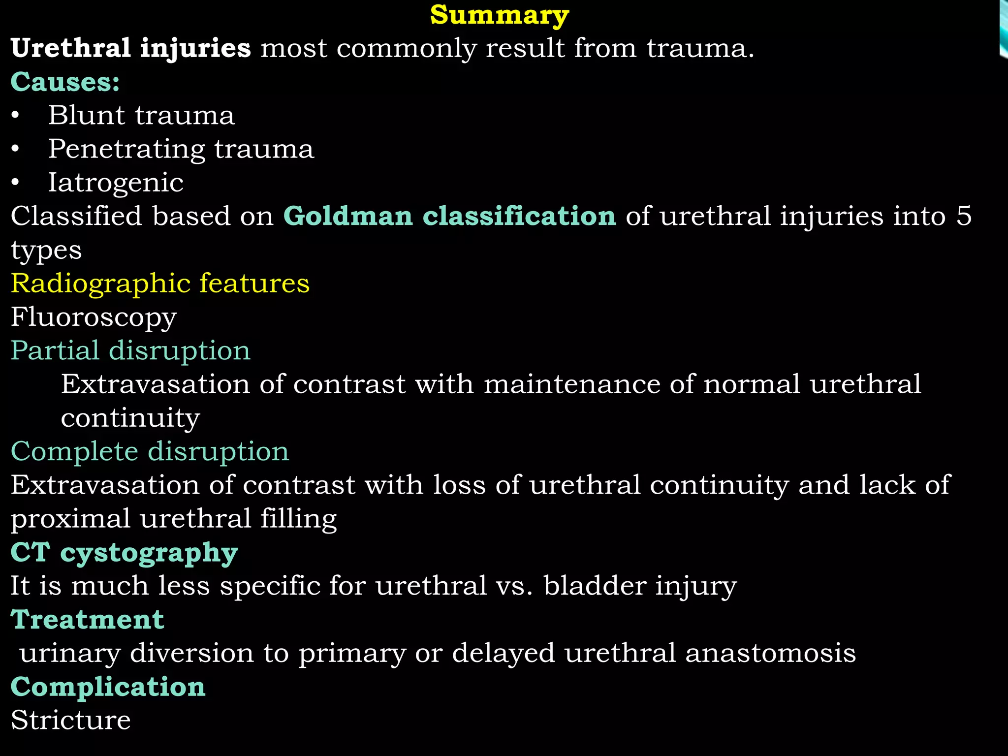 IMAGING OF URETHRAL INJURY | PPTX