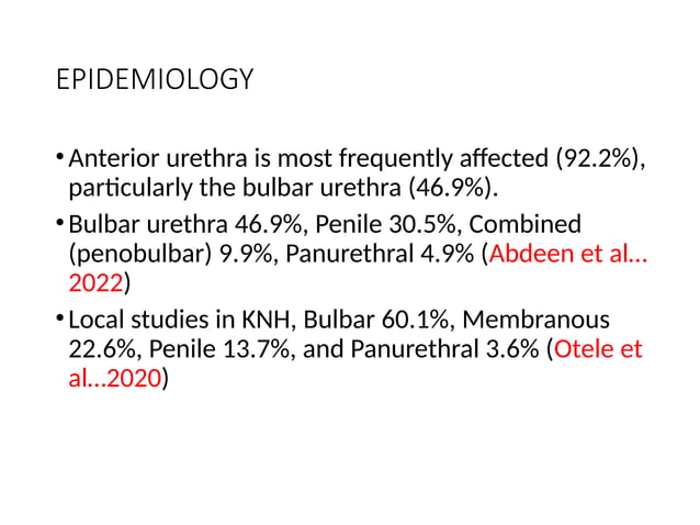 URETHRAL STRICTURE MAIN.pptxAbnormal narrowing of a segment of the ...