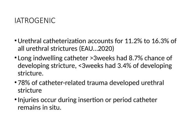 URETHRAL STRICTURE MAIN.pptxAbnormal narrowing of a segment of the ...