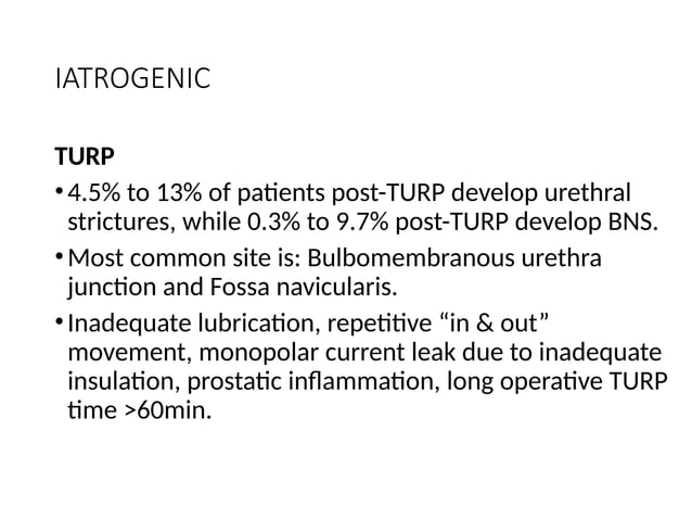 URETHRAL STRICTURE MAIN.pptxAbnormal narrowing of a segment of the ...