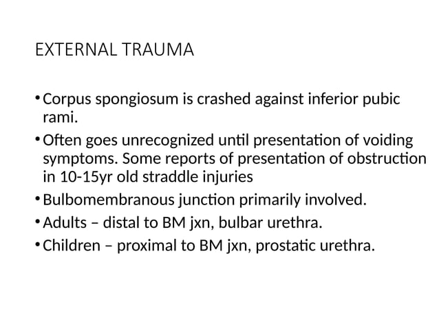 URETHRAL STRICTURE MAIN.pptxAbnormal narrowing of a segment of the ...