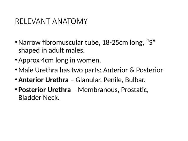 URETHRAL STRICTURE MAIN.pptxAbnormal narrowing of a segment of the ...