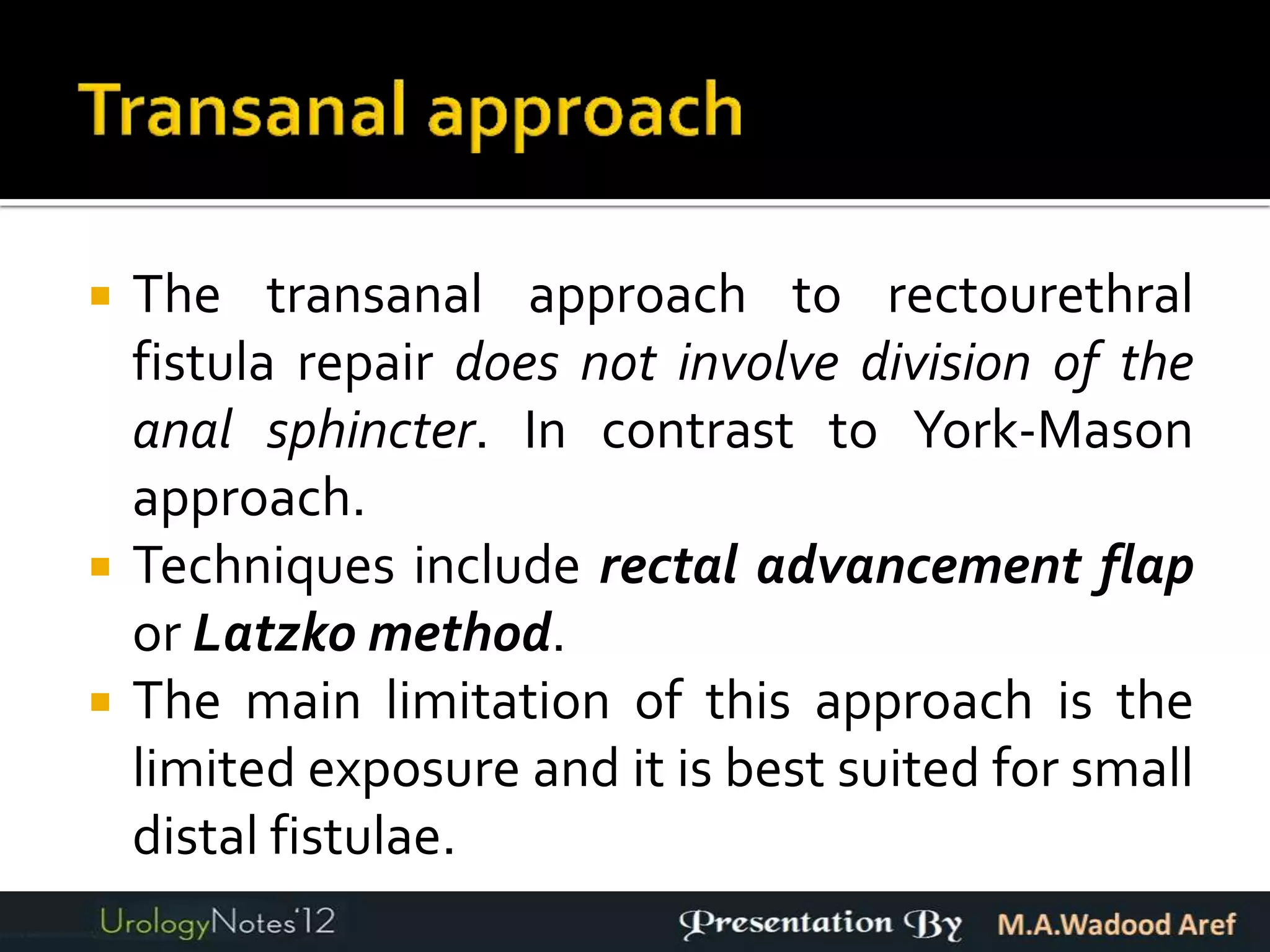 Urethrorectal fistula | PDF