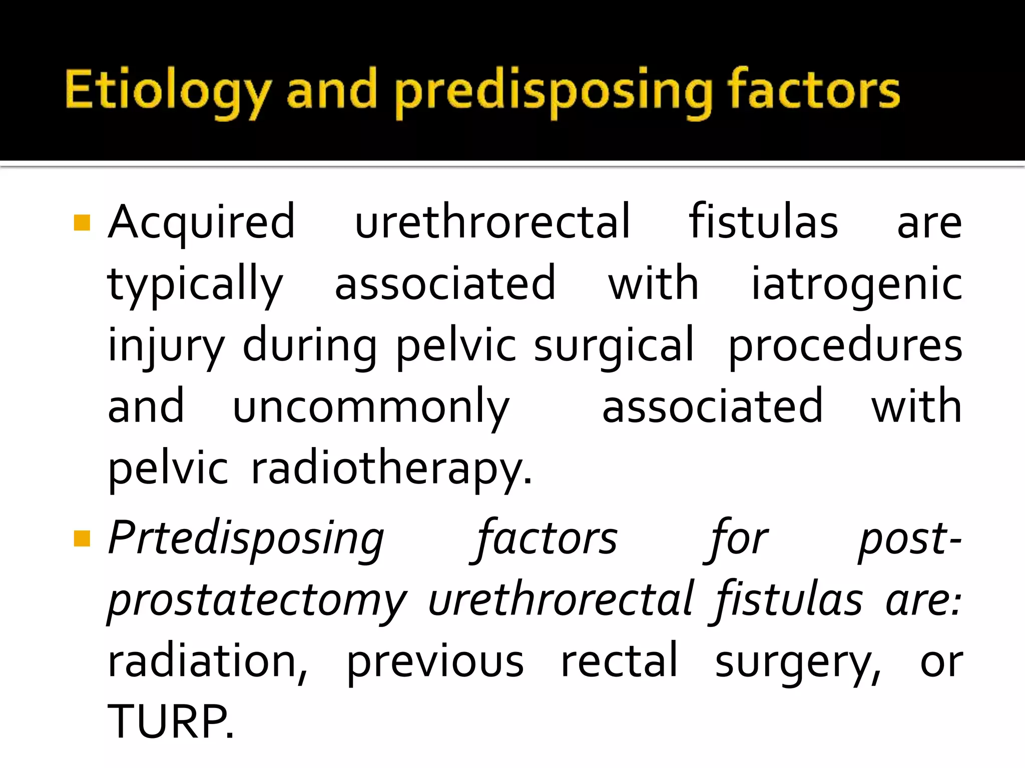 Urethrorectal fistula | PDF