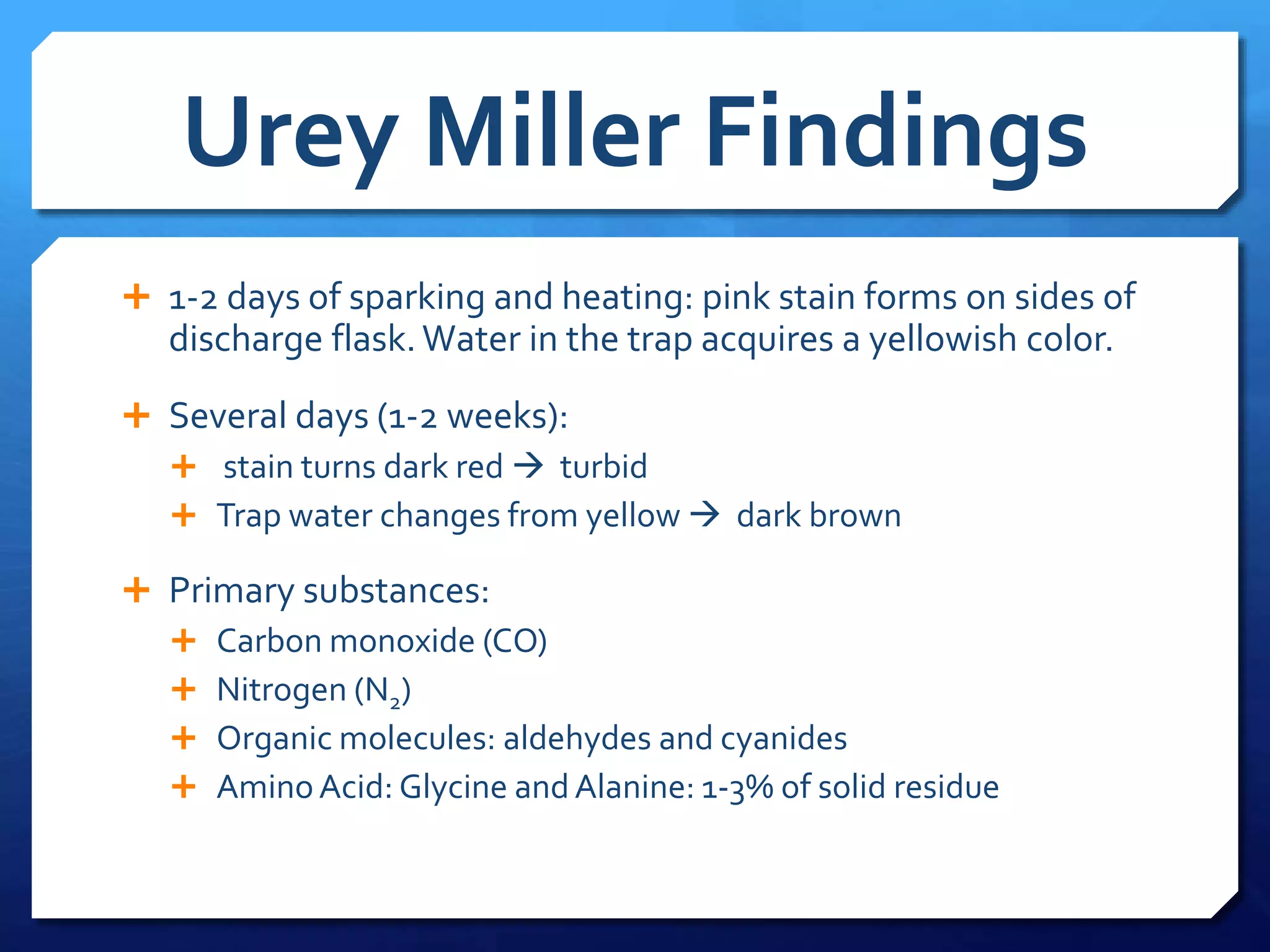 Urey Miller Experiment | PPTX