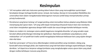 URF DALAM ISLAM.pptx konsep hukum dalam Islam | PPTX